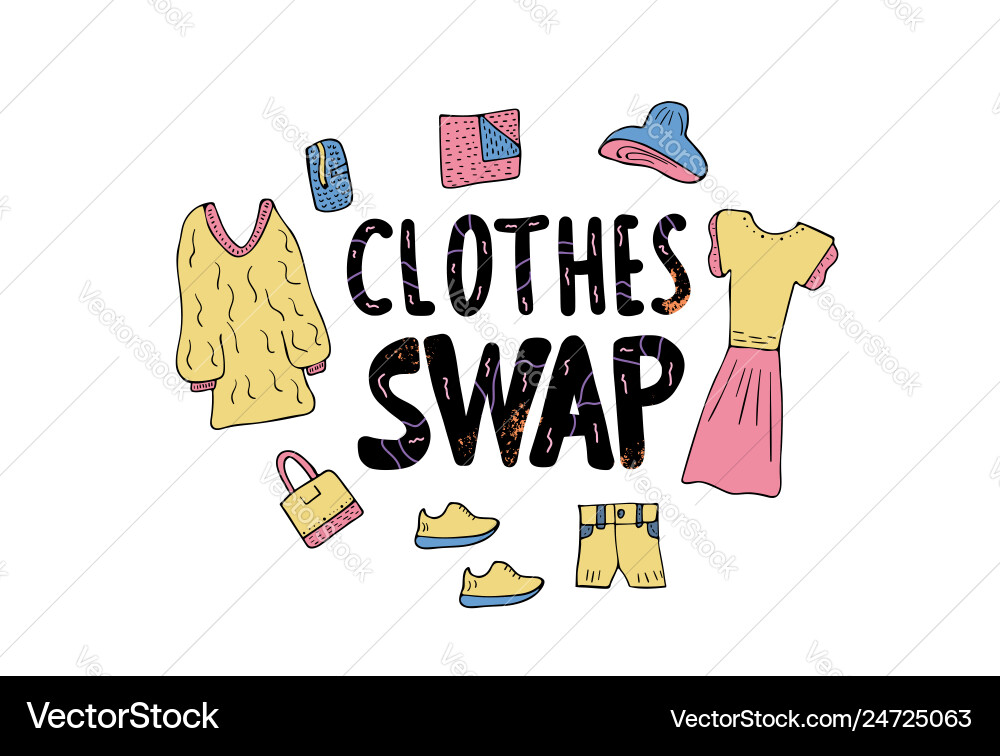 Swap hanwritten lettering concept design Vector Image
