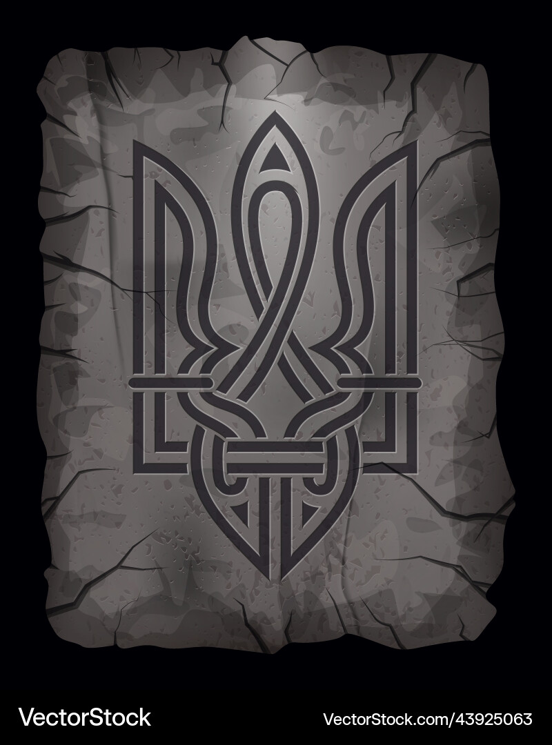 Ukrainian tryzub ancient amulet coat Royalty Free Vector
