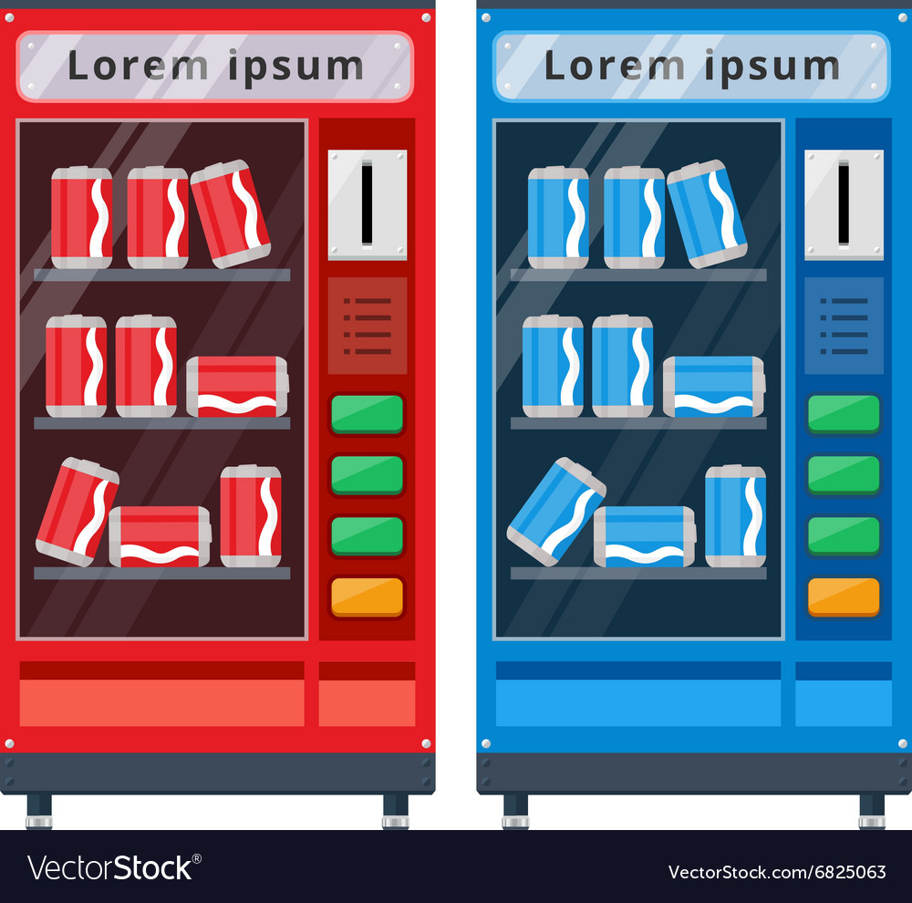 Vending machines flat Royalty Free Vector Image