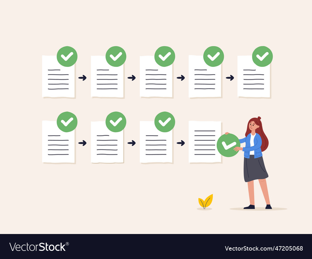 Approval document concept project tracking Vector Image