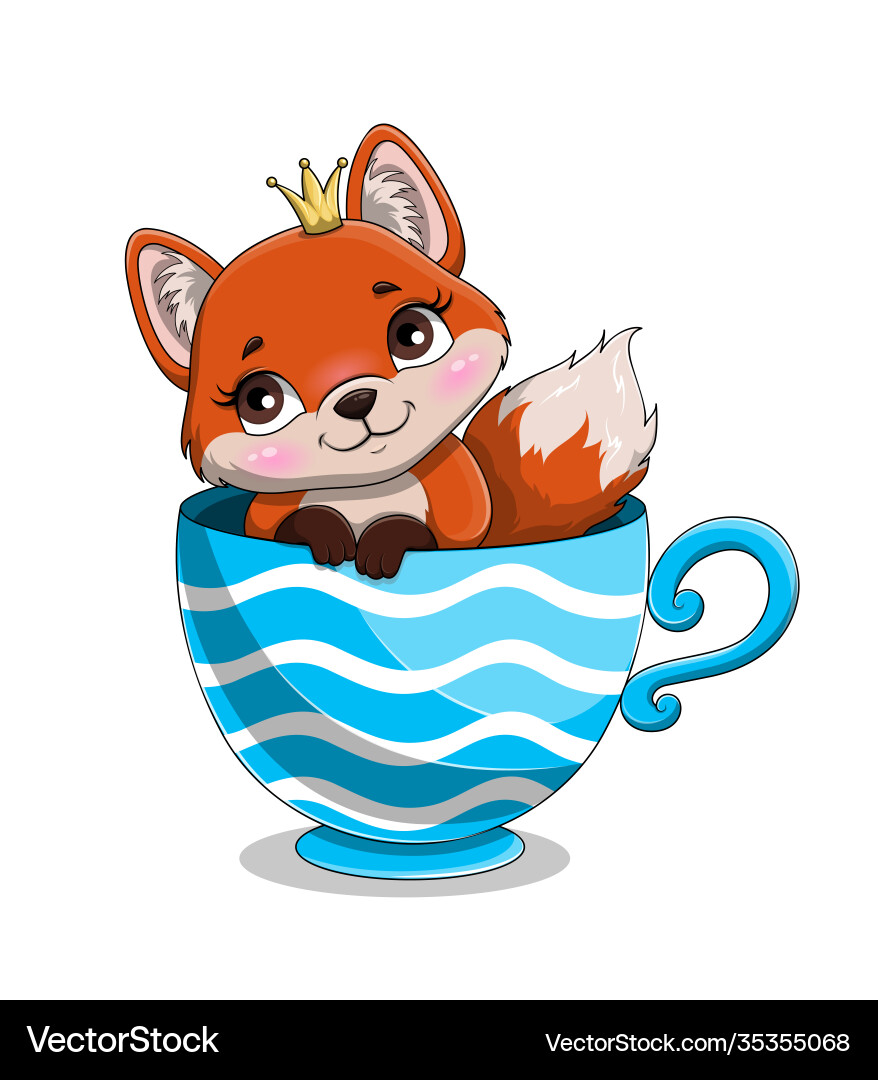 Cute adorable baby fox Royalty Free Vector Image