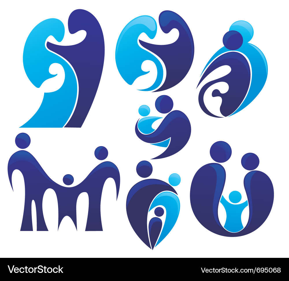 Family icons Royalty Free Vector Image - VectorStock