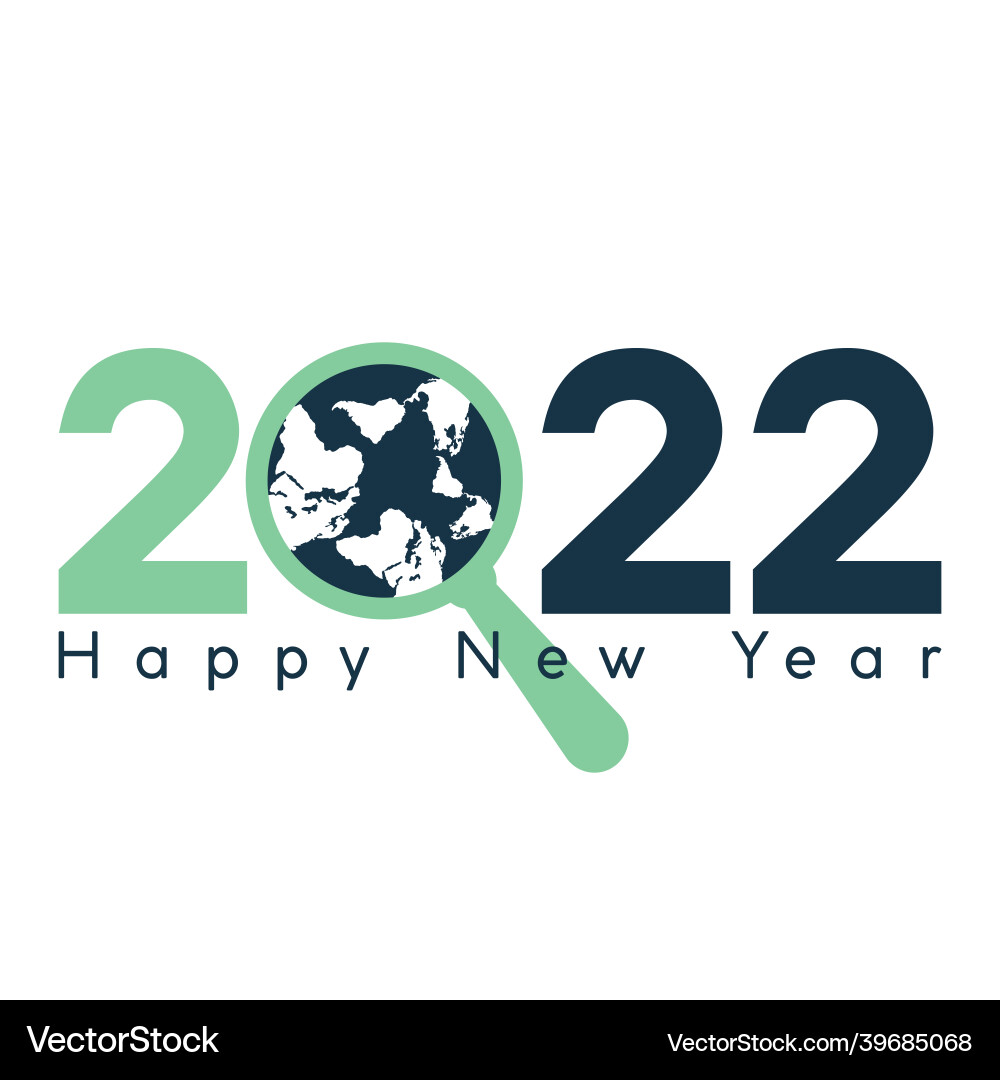 New year 2022 with earth globe concept Royalty Free Vector