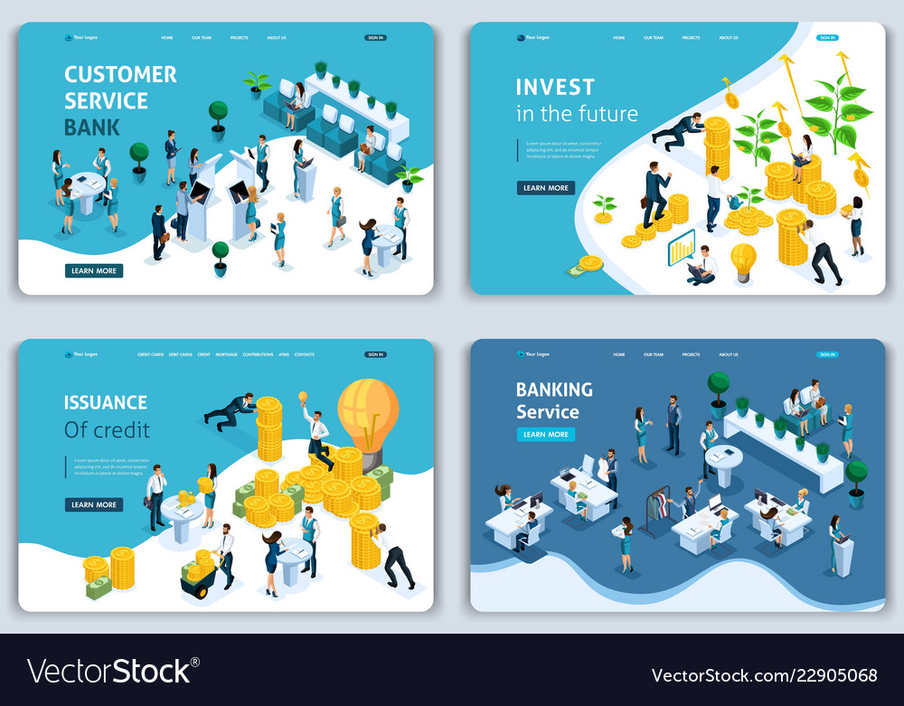Website template landing page isometric concept Vector Image