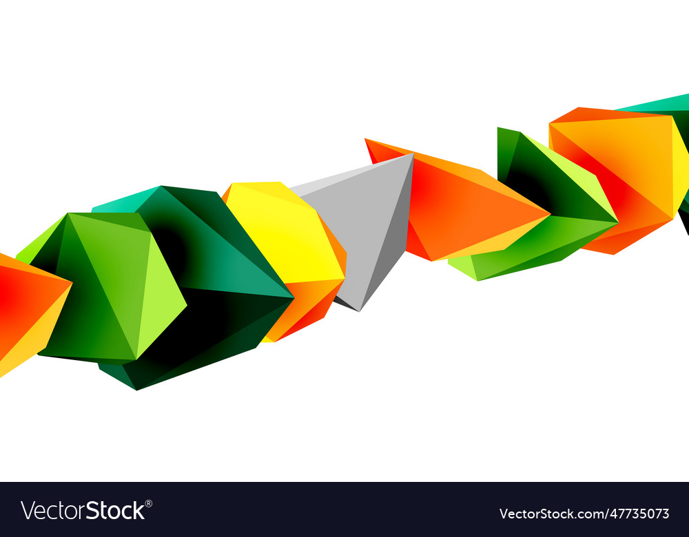 3d low poly triangle design elements Royalty Free Vector