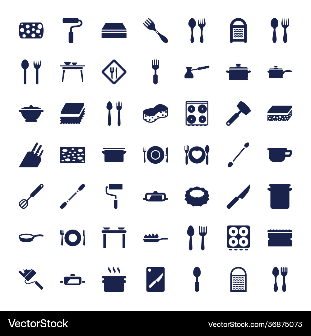 49 utensil icons Royalty Free Vector Image - VectorStock