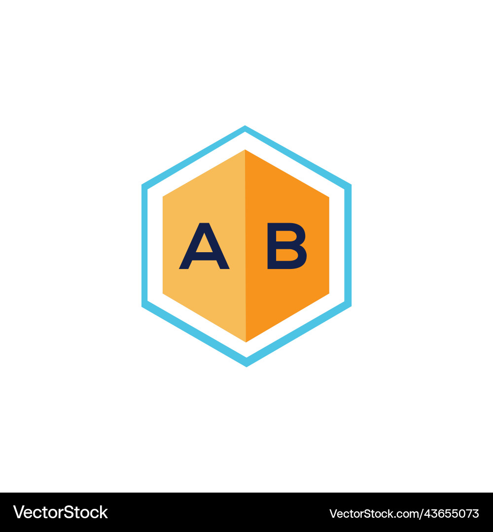 Ab letter logo design on white background Vector Image