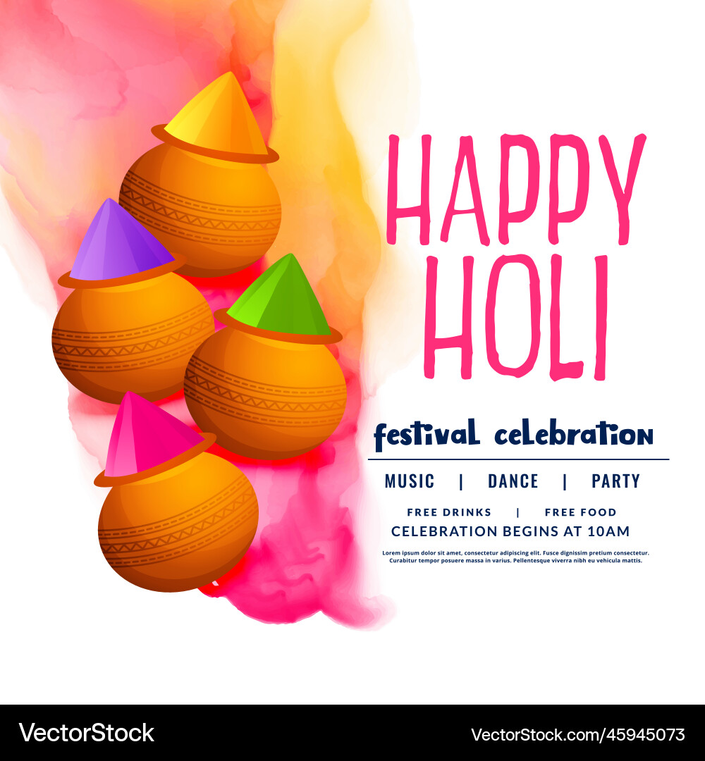 Abstract holi colors matki background Royalty Free Vector