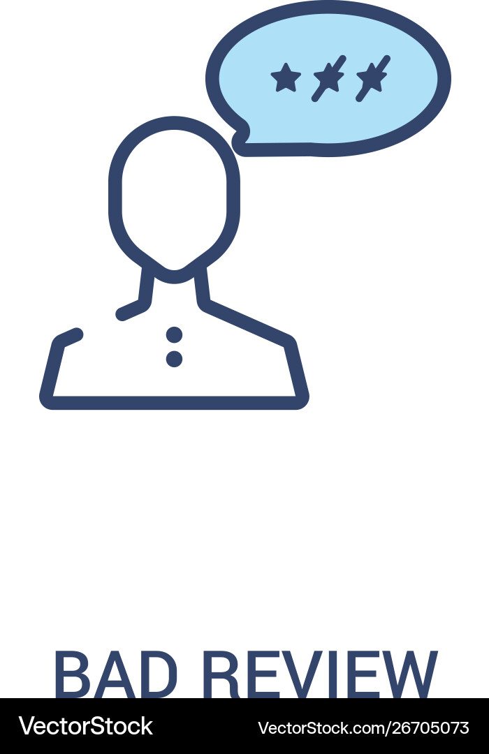 Bad review concept 2 colored icon simple line Vector Image