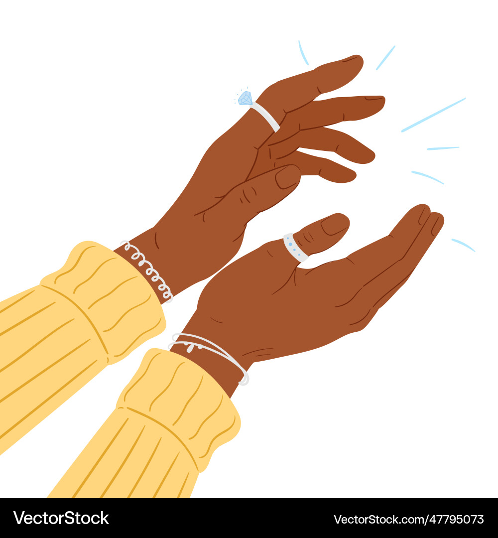 Clapping hands human hands applauding woman clap Vector Image