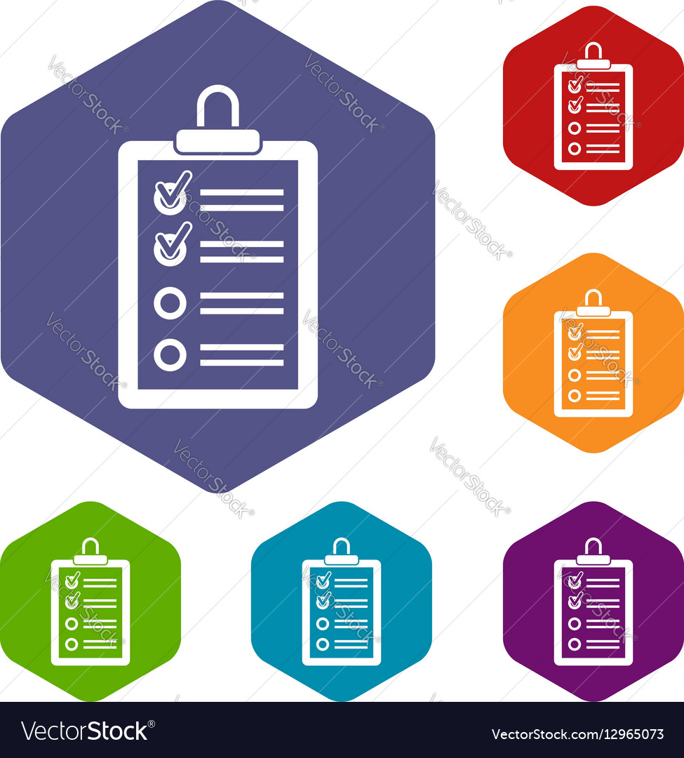 Clipboard with to do list icons set Royalty Free Vector