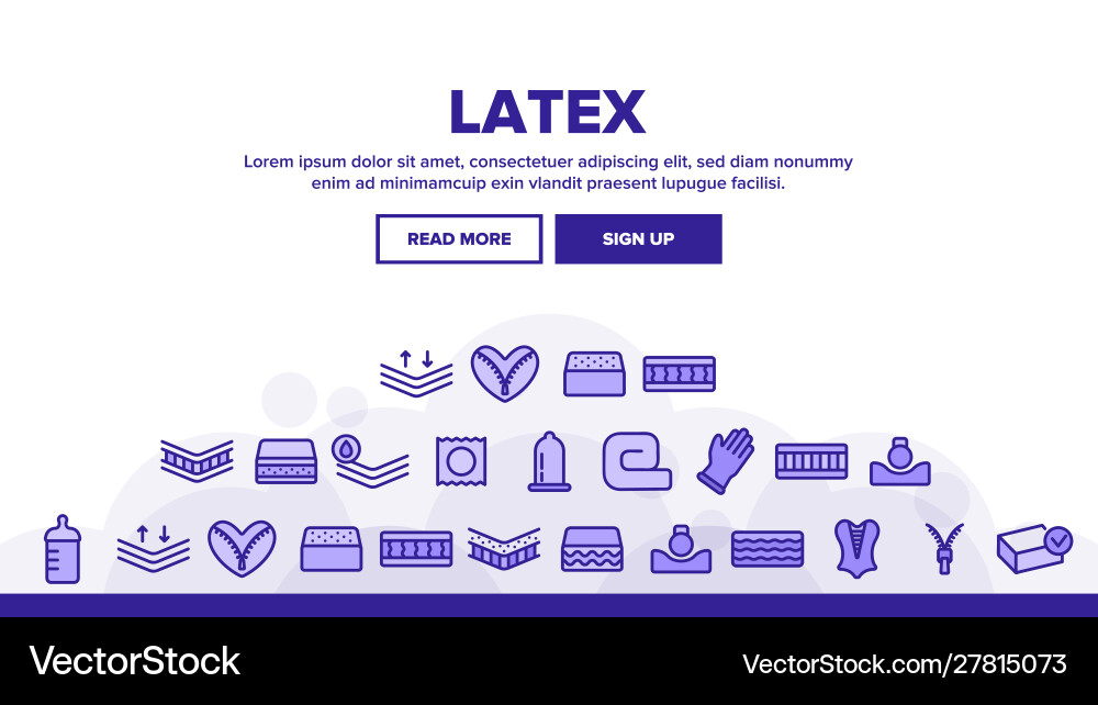 Collection latex material items icons set Vector Image