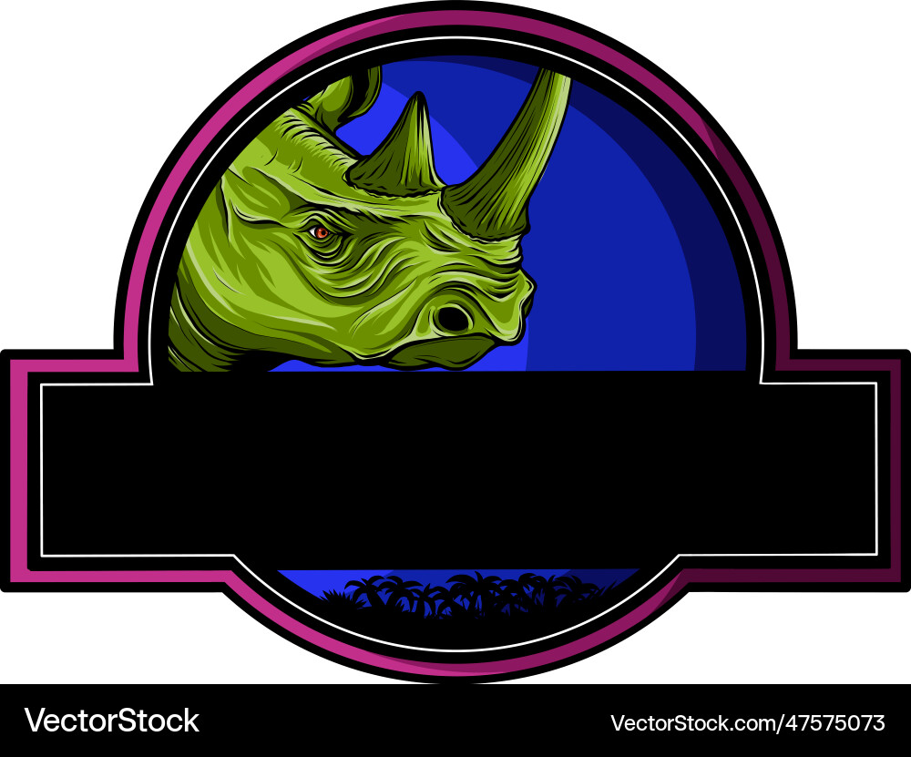 Colorful head rhino design Royalty Free Vector Image