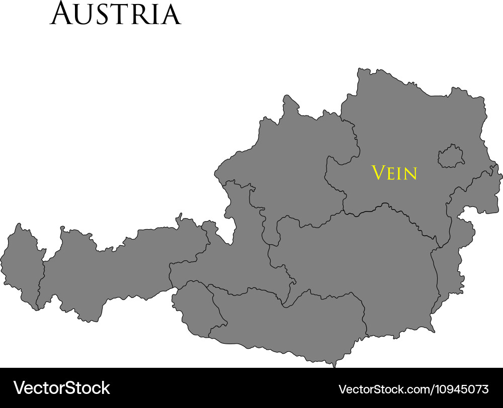 Contour map of austria Royalty Free Vector Image