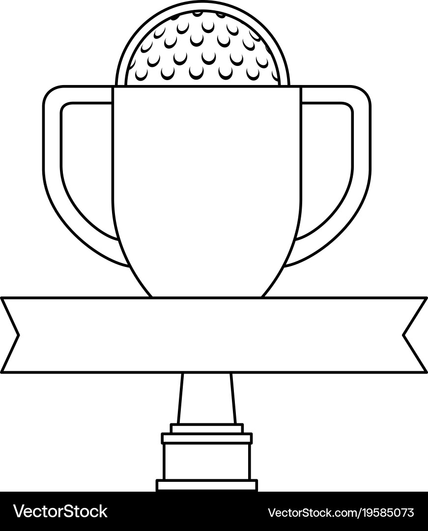 Golf trophy cup championship award icon Royalty Free Vector