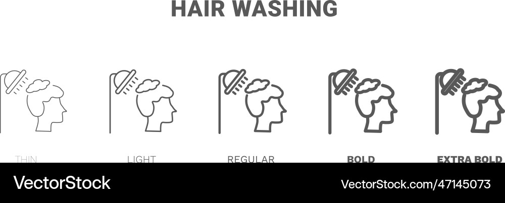 Hair washing icon thin regular bold and more Vector Image