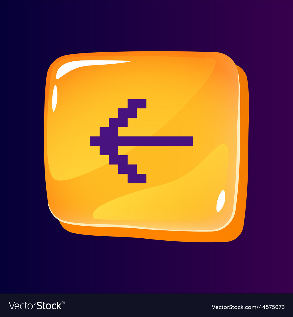 Pointer to left side glossy ui button Royalty Free Vector