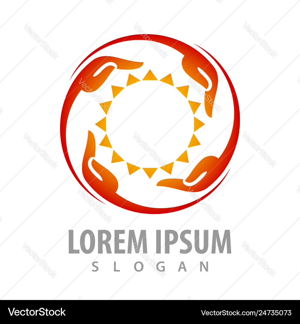 Rotate hand with sunlight concept design symbol Vector Image