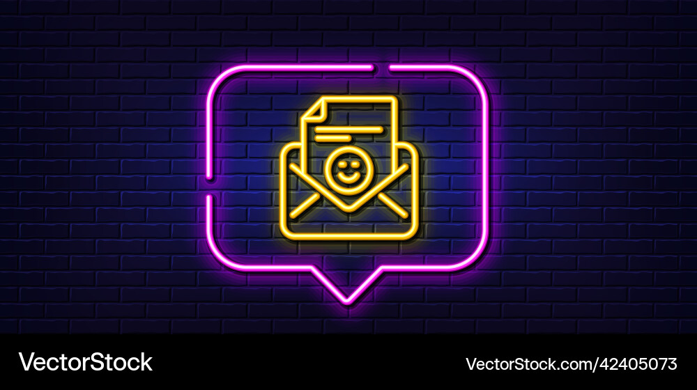 Smile mail line icon positive feedback letter Vector Image