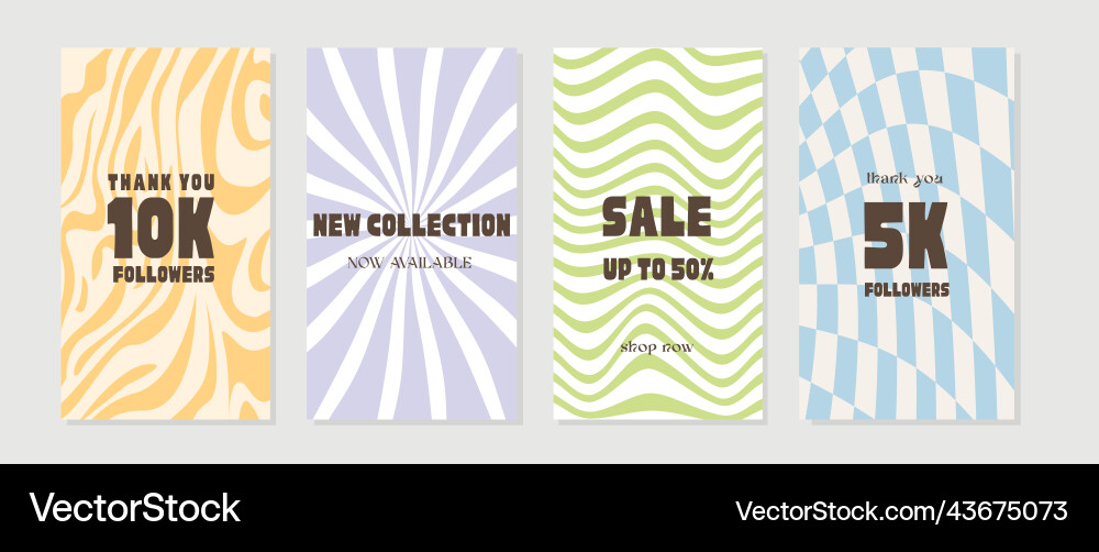 Social media ad post in funky psychedelic design Vector Image