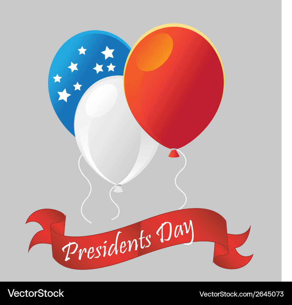 Three colored balloons for presidents day Vector Image