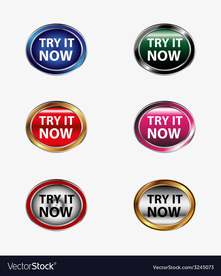 Try it now button icon set Royalty Free Vector Image