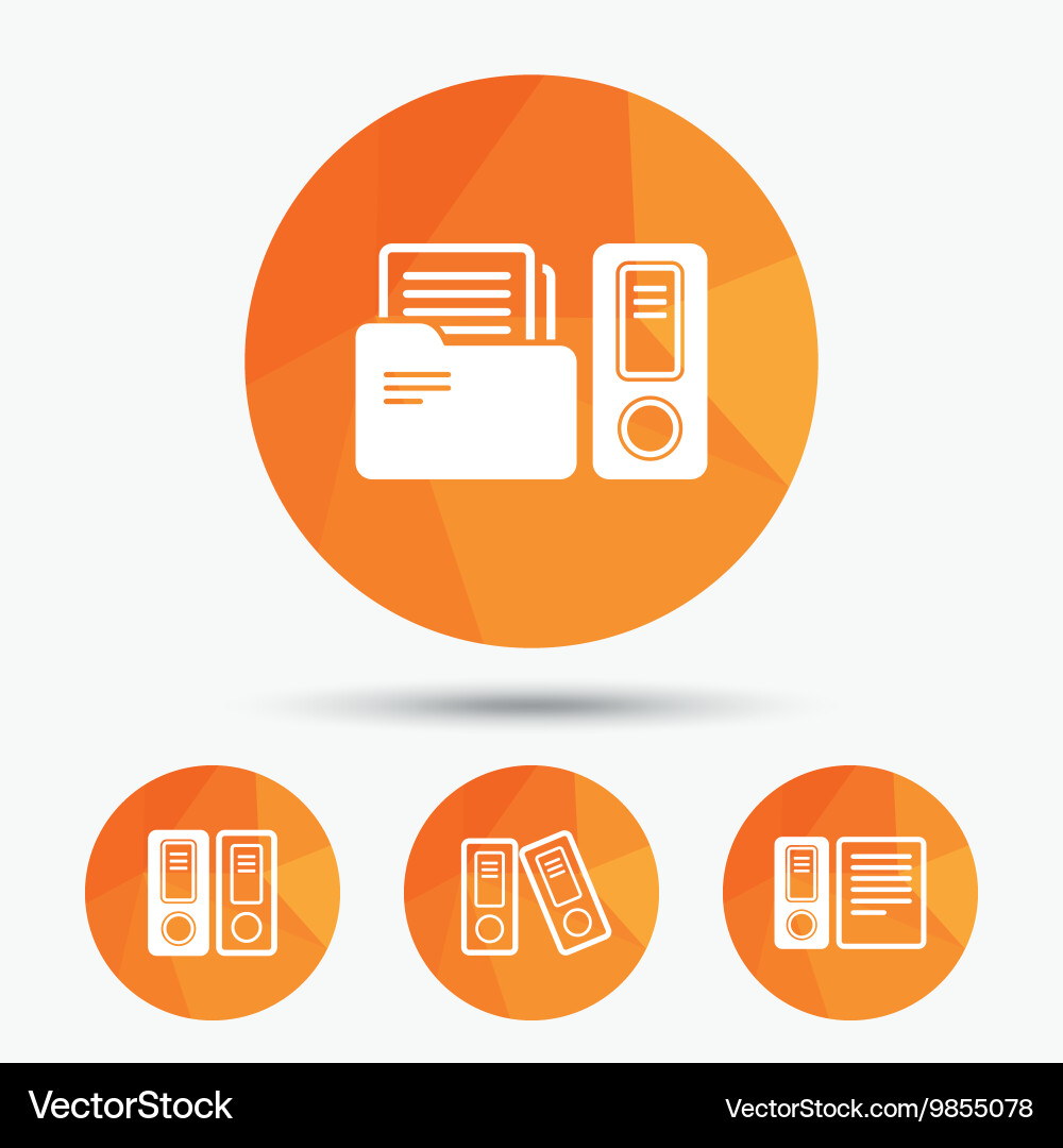 Accounting icons document storage in folders Vector Image