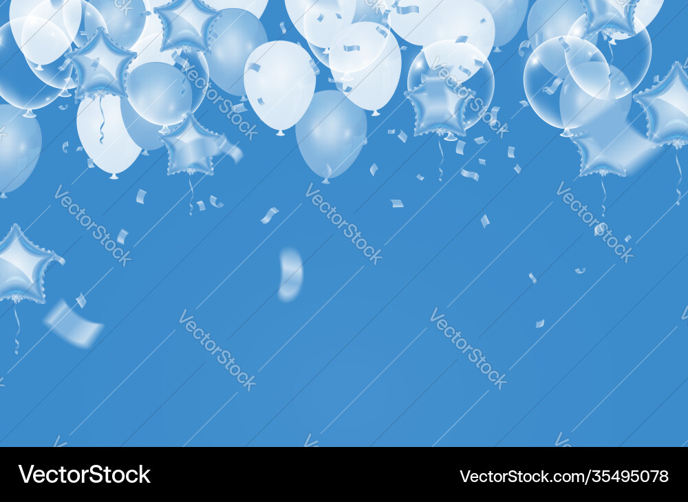 Background image for celebrating blue balloons Vector Image