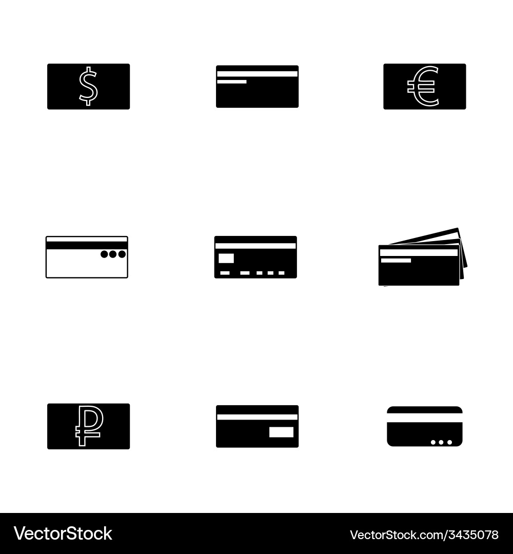 Credit card icons set Royalty Free Vector Image