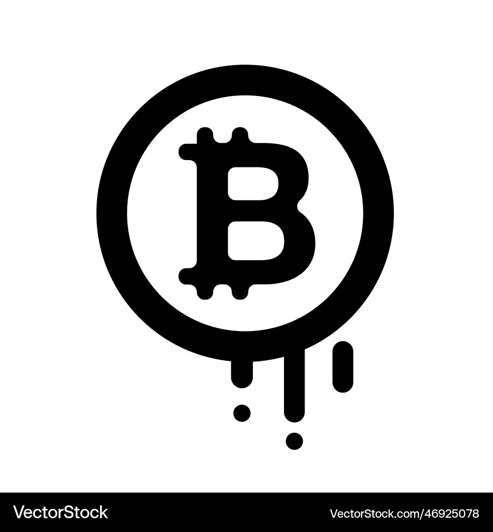 Declining value bitcoin icon Royalty Free Vector Image