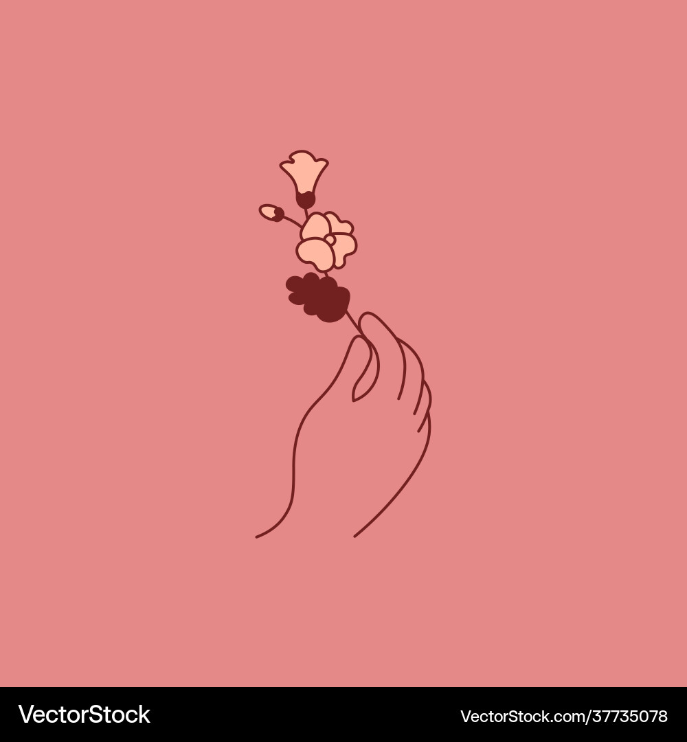 Hand with flower abstract logo design template Vector Image