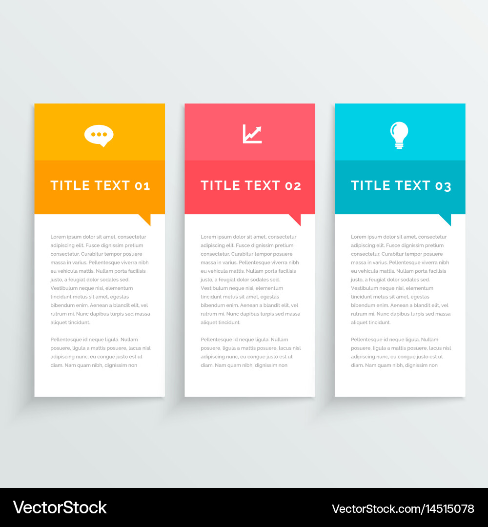 Infographic colorful design with three options Vector Image