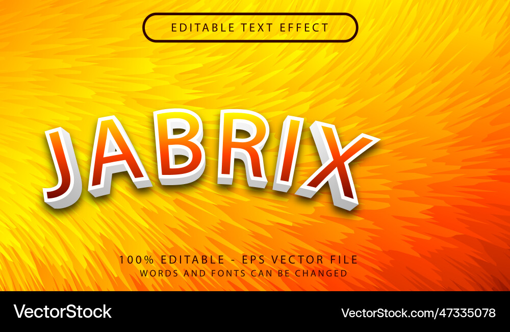 Jabrik 3d text effect and editable Royalty Free Vector Image