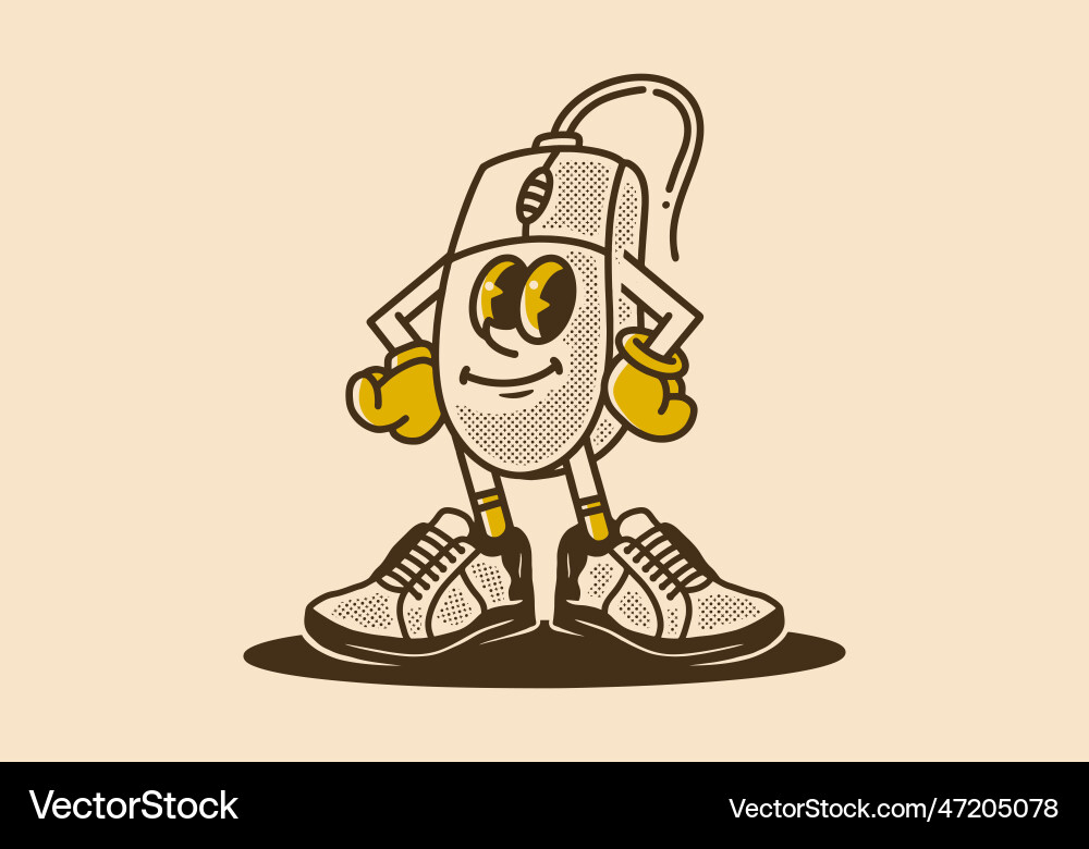 Mascot character of a computer mouse Royalty Free Vector
