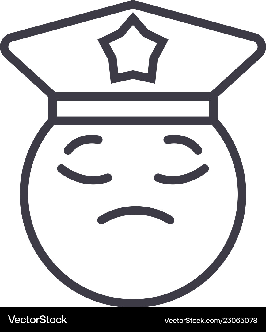 Policeman emoji concept line editable Royalty Free Vector