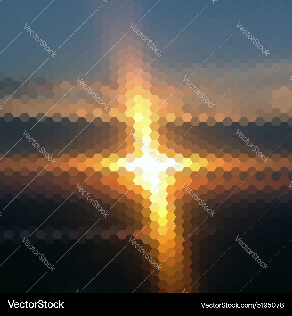 Retro sunset pattern of geometric shapes Vector Image