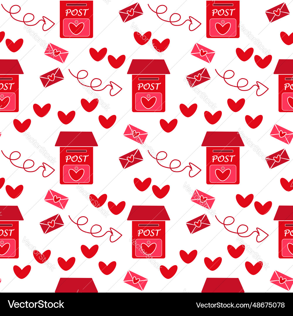 Seamless pattern love letters on white Royalty Free Vector