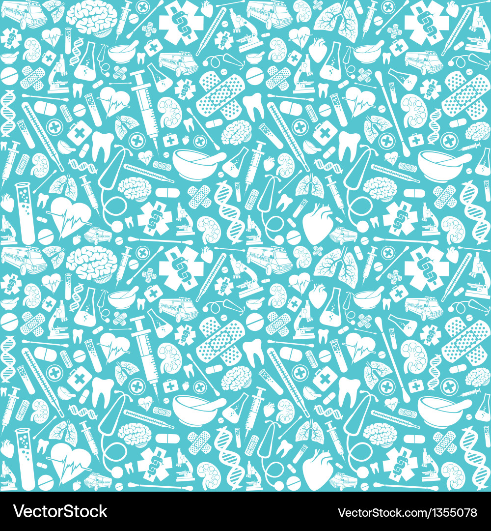 Seamless pattern with medical icons Royalty Free Vector
