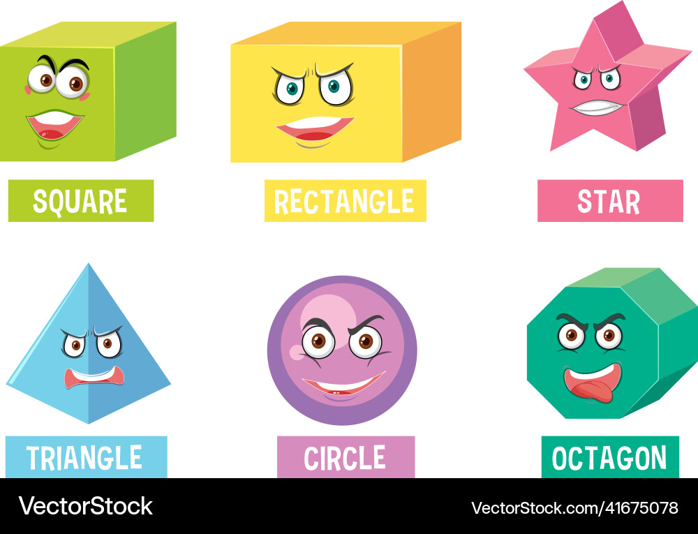 Set of math geometry shapes Royalty Free Vector Image