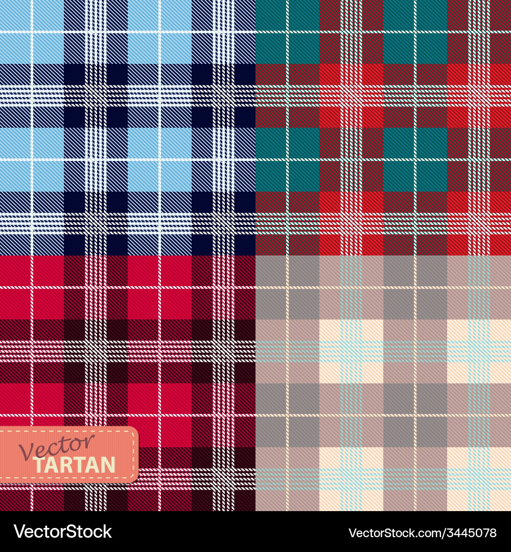 Set of seamless tartan pattern Royalty Free Vector Image