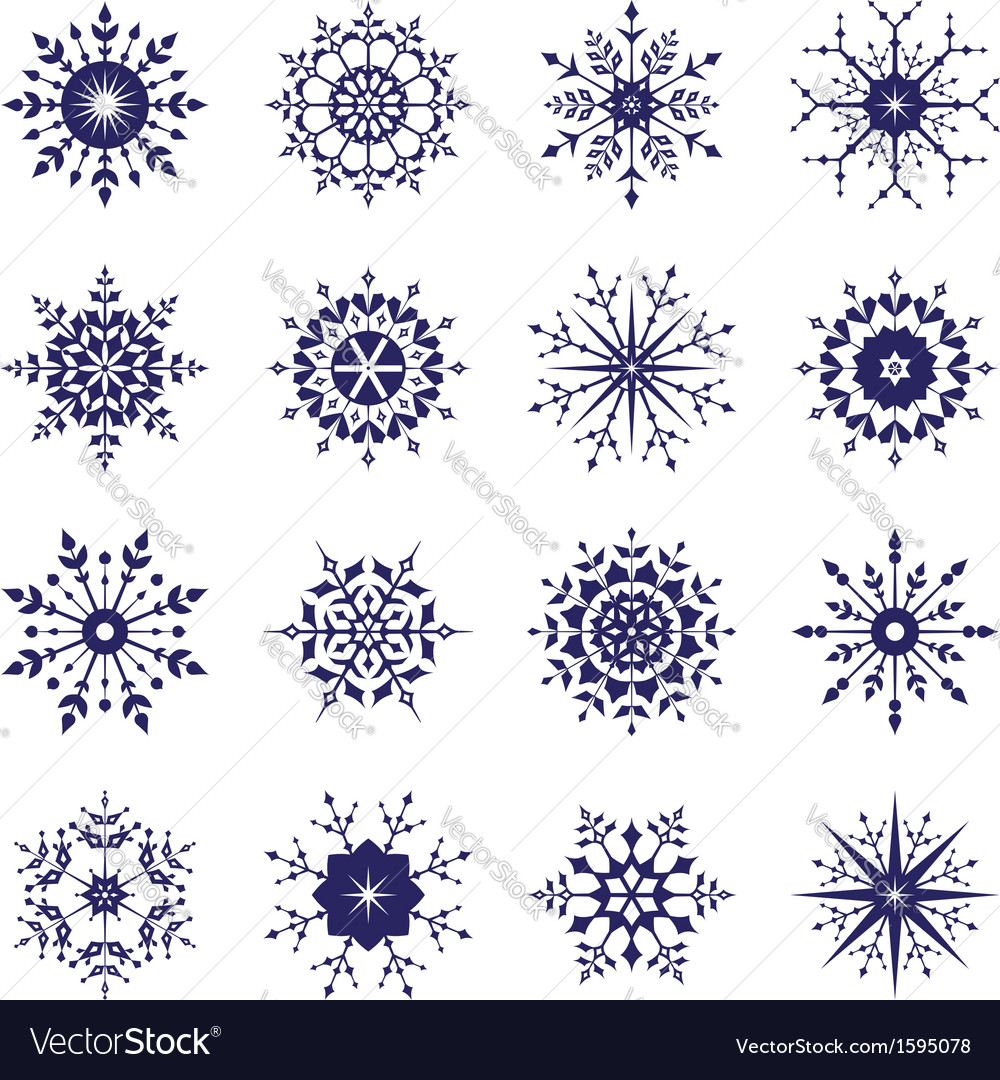 Snowflake set Royalty Free Vector Image - VectorStock