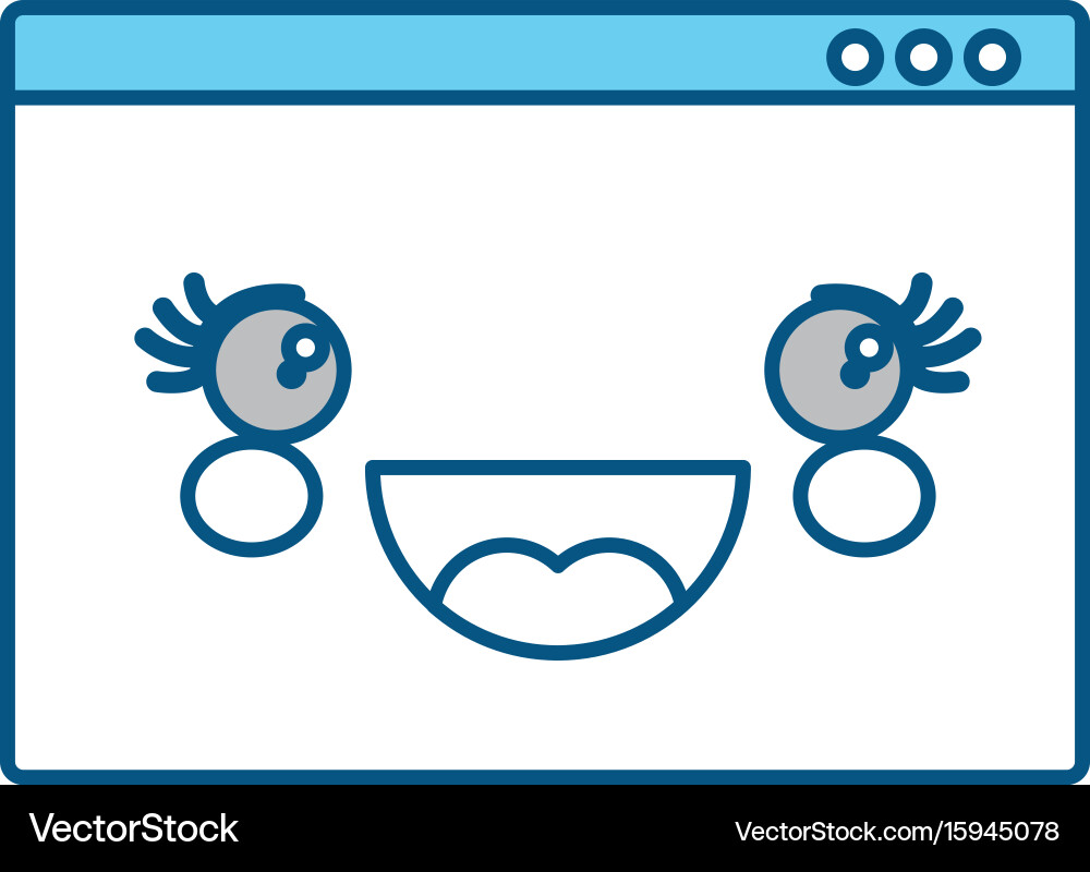 Website kawaii cartoon Royalty Free Vector Image