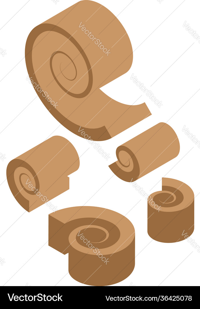 Wood pieces icon isometric style Royalty Free Vector Image