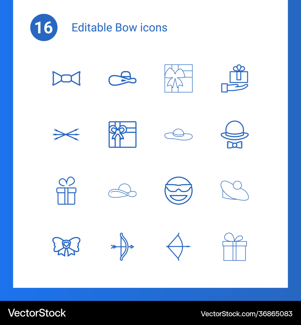 16 bow icons Royalty Free Vector Image - VectorStock
