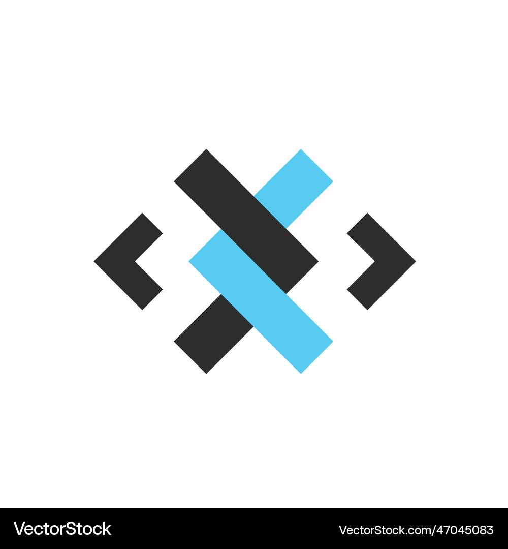 Abstract x letter barbed wire icon concept design Vector Image