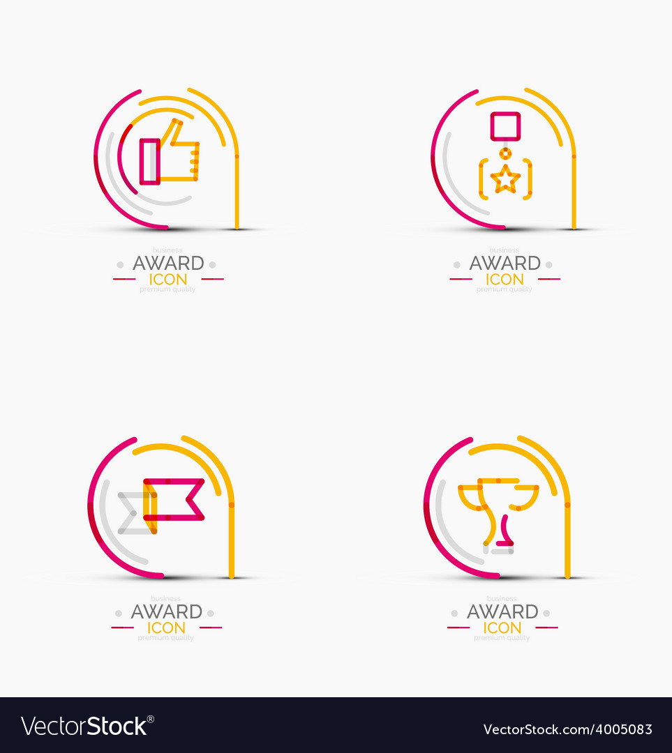 Award icon set logo collection Royalty Free Vector Image Award icon set logo collection Royalty Free Vector Image