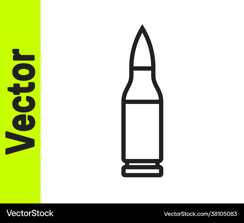 Black line bullet icon isolated on white Vector Image