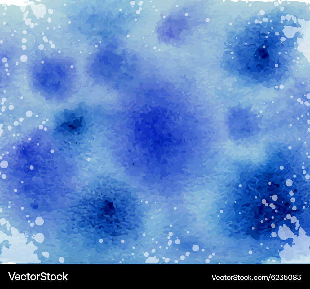 Blue winter christmas watercolor background Vector Image