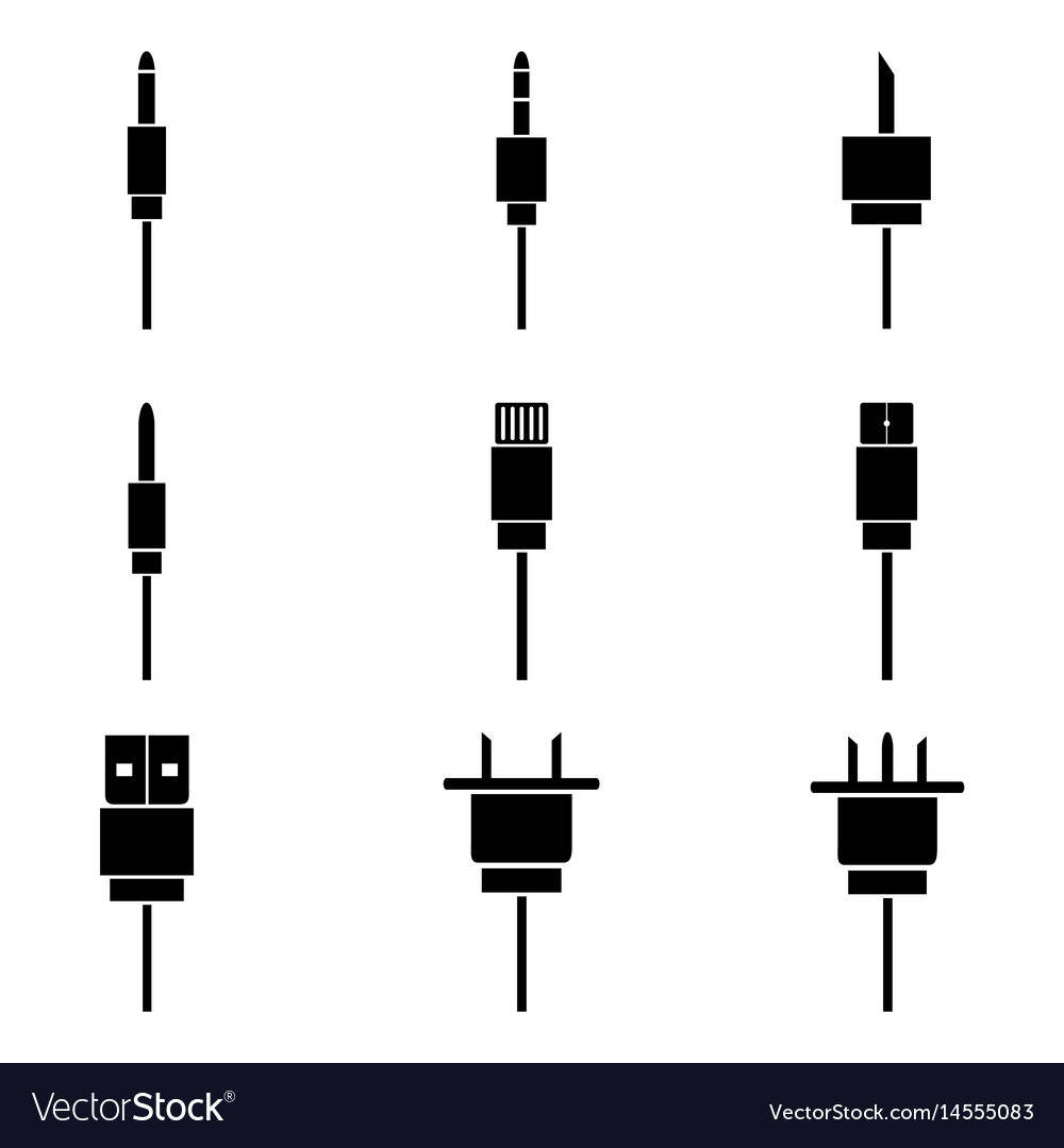 Cable icon set Royalty Free Vector Image - VectorStock