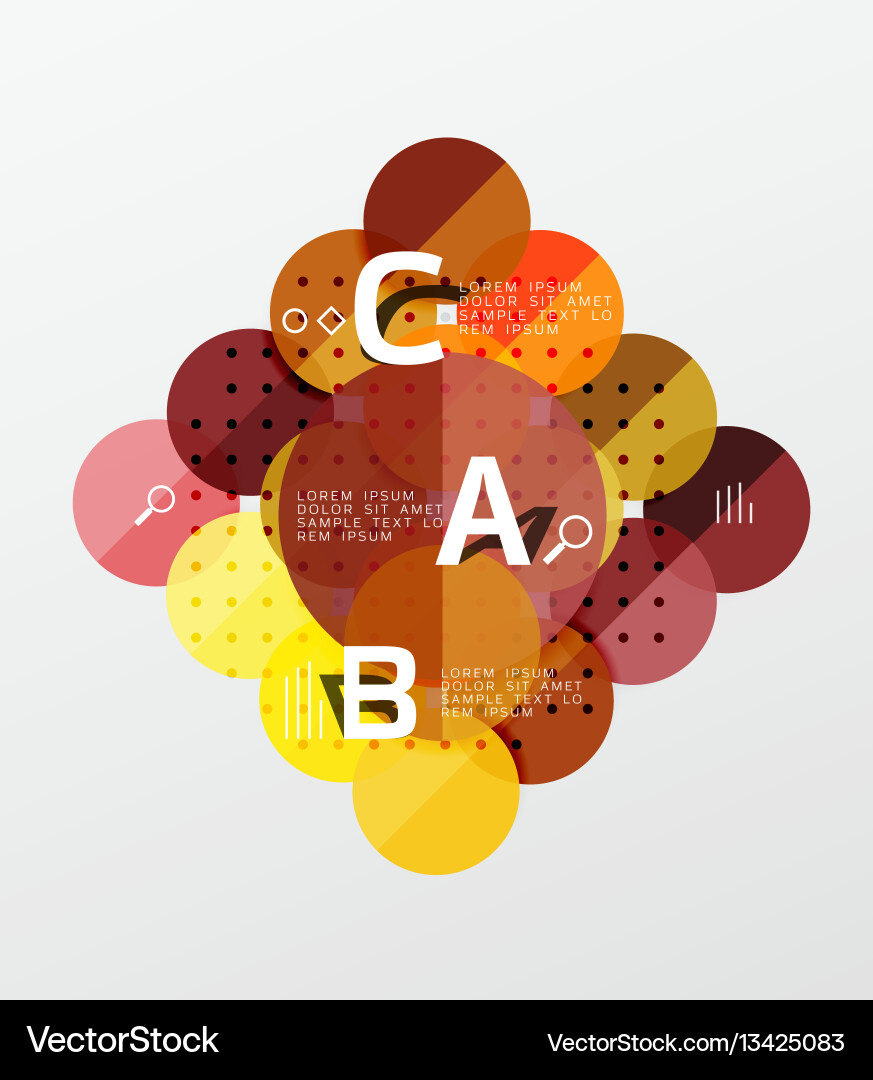 Colorful glossy circle infographics Royalty Free Vector